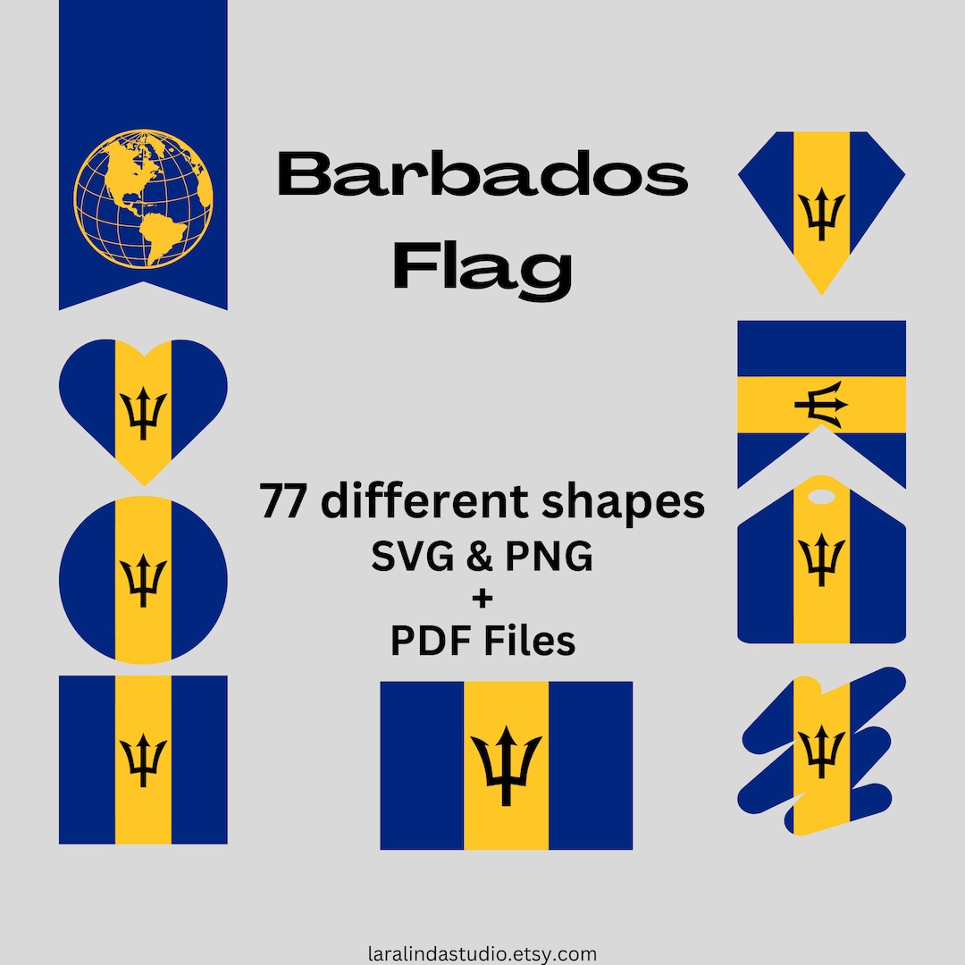 Barbados Flag Bundle 77 SVG & PNG Printable Files for Ready to Use ...