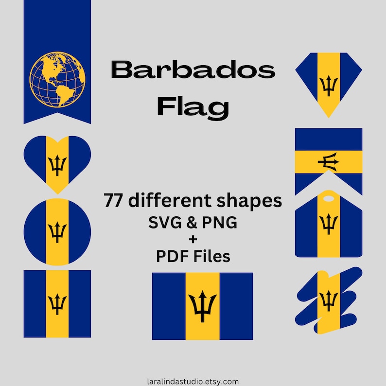 Barbados Flag Bundle 77 SVG & PNG Printable Files for Ready to Use ...