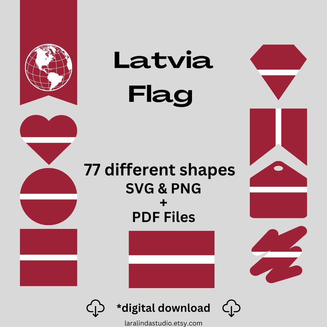 Latvia Flag Bundle 77 SVG & PNG Printable Files for Ready to Use ...
