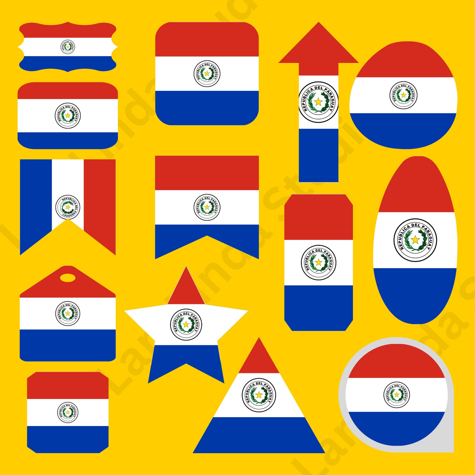 Paraguay Flag Bundle 53 SVG PNG Files for Ready to Print South America ...
