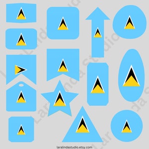 Saint Lucia Flag Bundle 77 SVG & PNG Printable Files for Ready to Use ...
