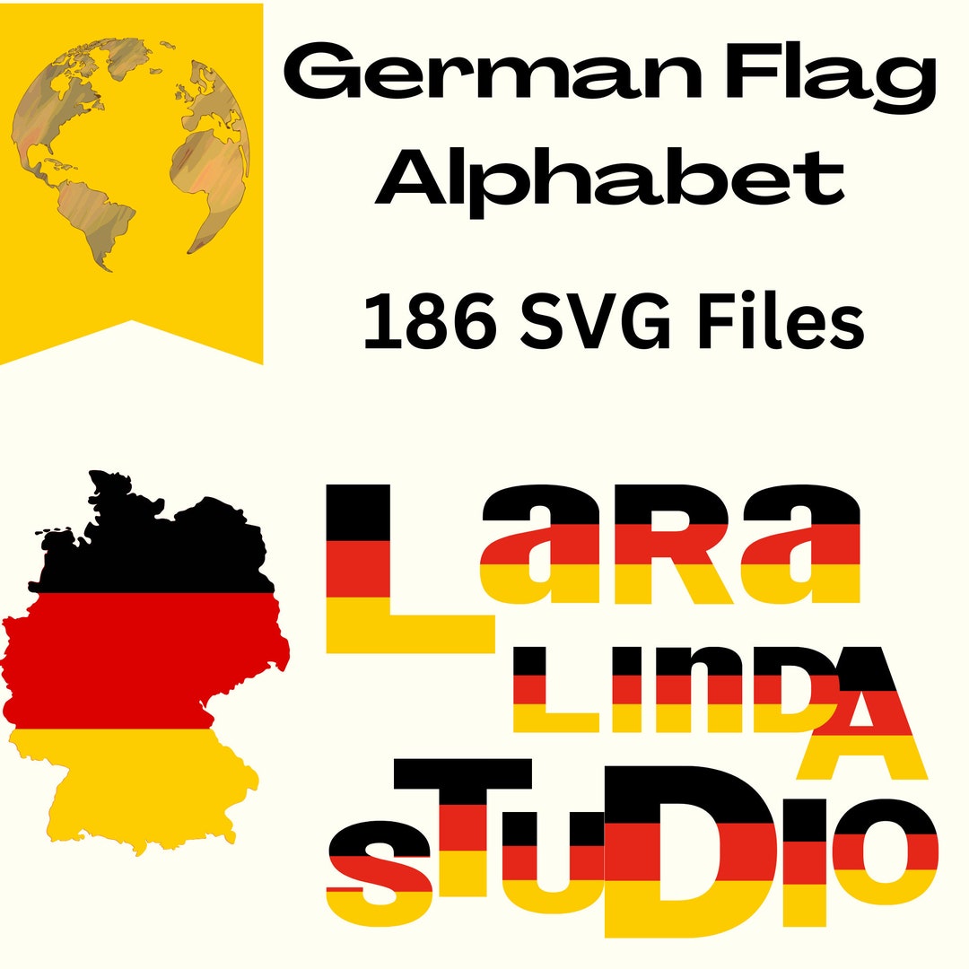 Germany Flag Alphabet and Numbers Svg Files 186 Files - Etsy