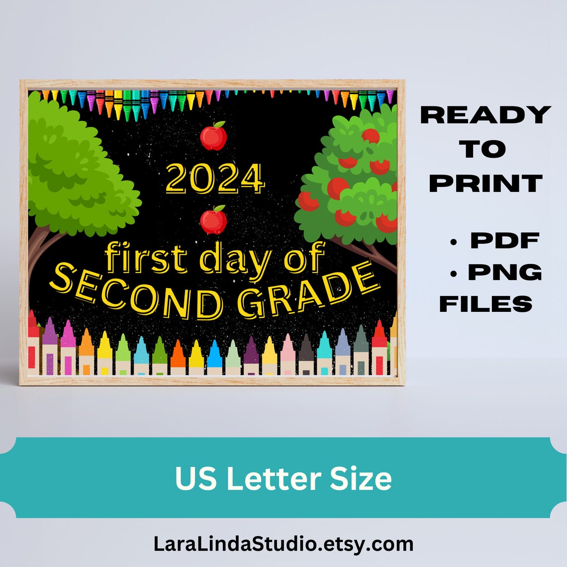 Printable First Day of Second Grade Sign 22 Different School Sign ...