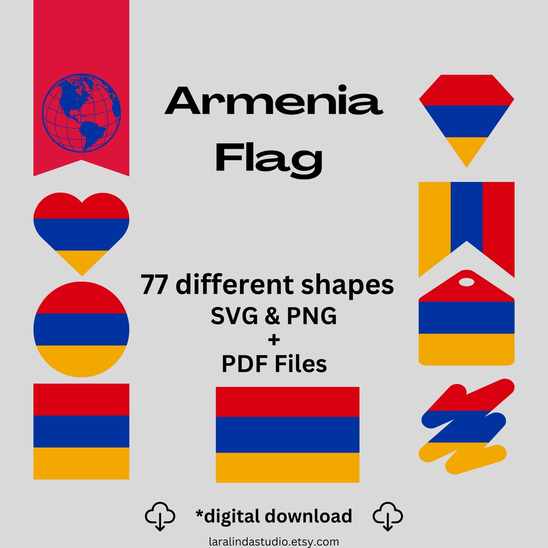Armenia Flag Bundle 77 SVG & PNG Printable Files for Ready to Use ...