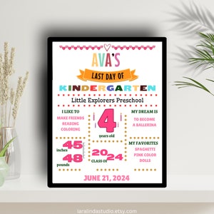 First Day of School & Last Day of School Digital Customized Signs 2024 ...