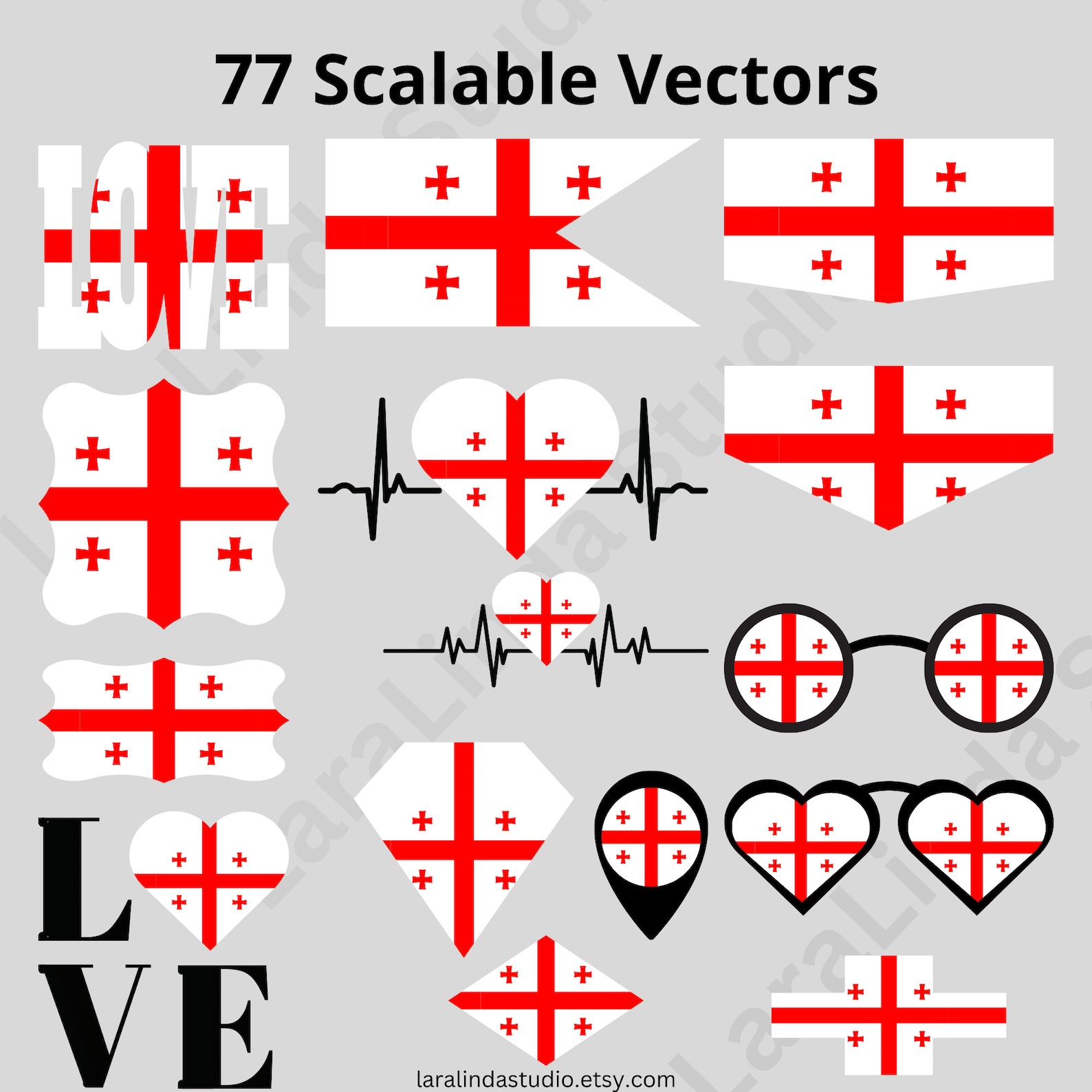 Georgia Flag Bundle 77 SVG & PNG Printable Files for Ready to Use ...