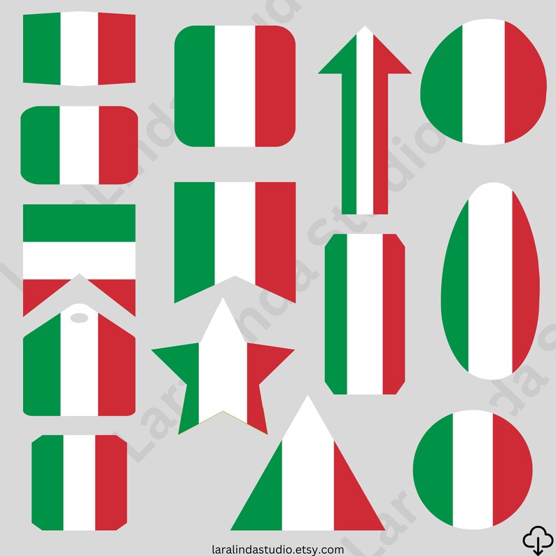 Italy Flag Bundle 77 SVG & PNG Printable Files for Ready to Use Designs Europe Country Flag ...