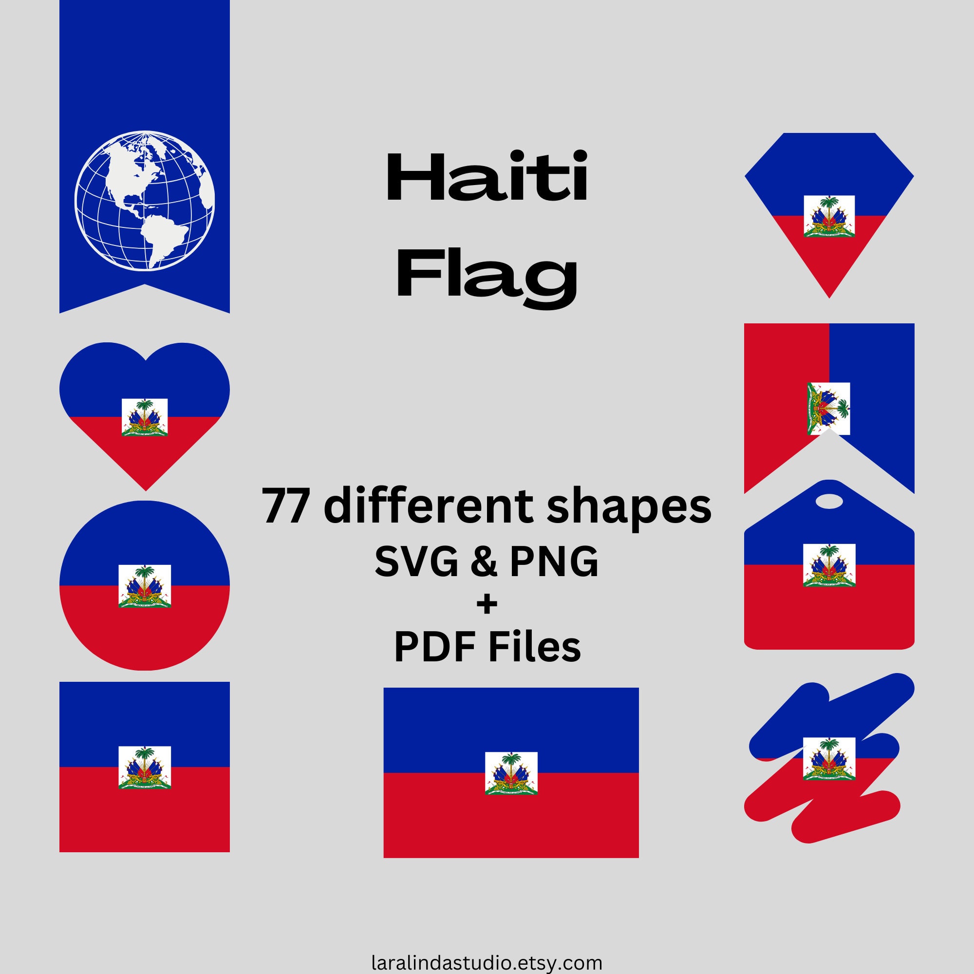 Haiti Flag Bundle 77 SVG & PNG Printable Files for Ready to Use Designs ...