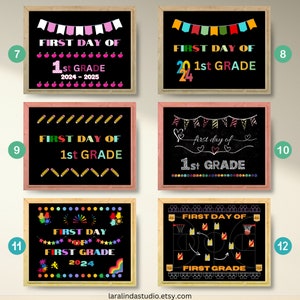 Printable First Day of First Grade Sign 22 Different School Sign ...