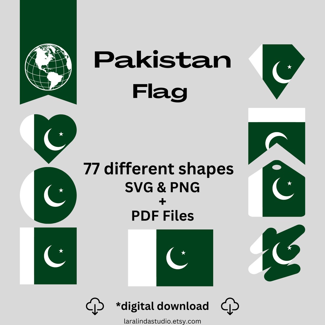 Pakistan Flag Bundle 77 SVG & 77 PNG Printable Files for Ready to Use ...