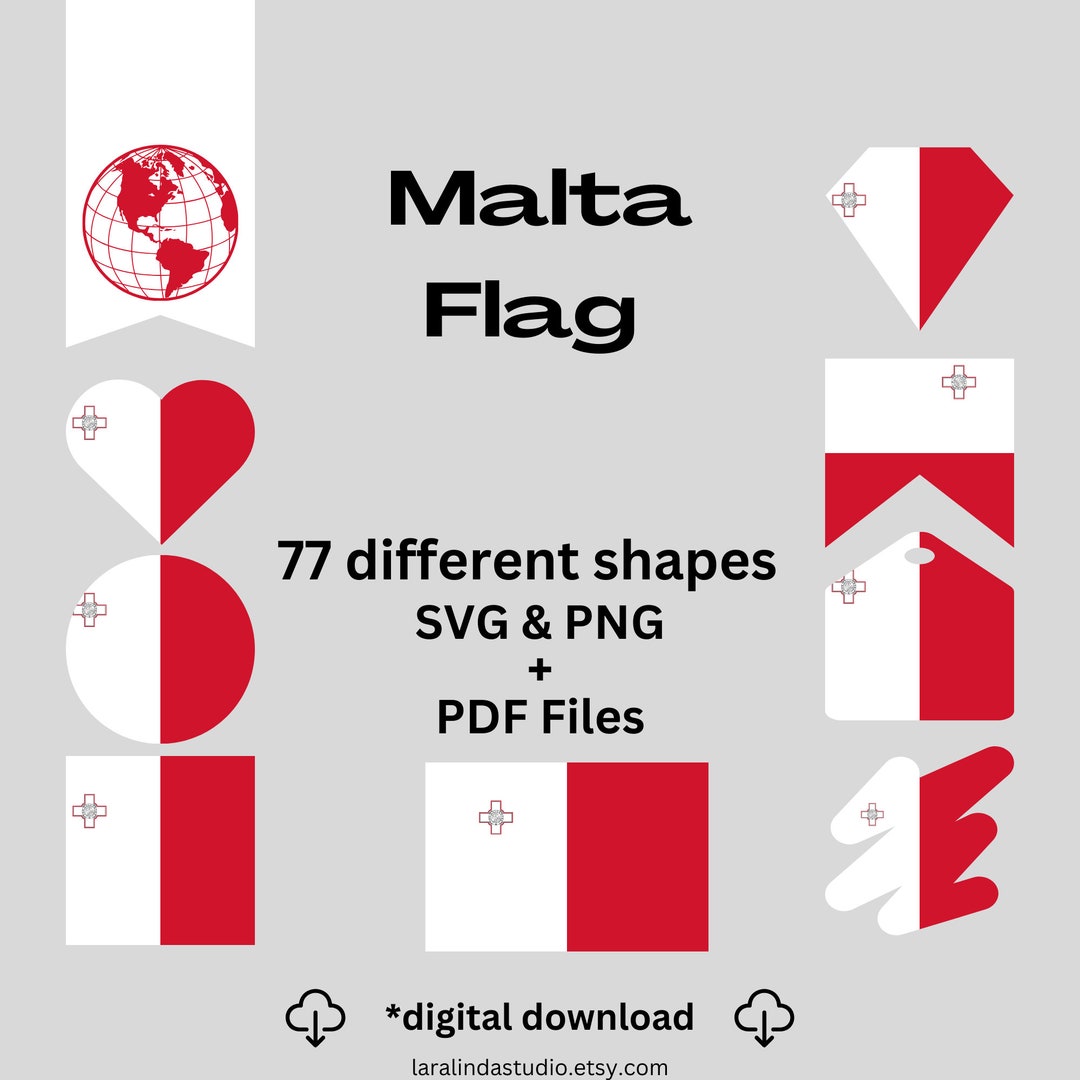 Malta Flag Bundle 77 SVG & PNG Printable Files for Ready to Use Designs ...
