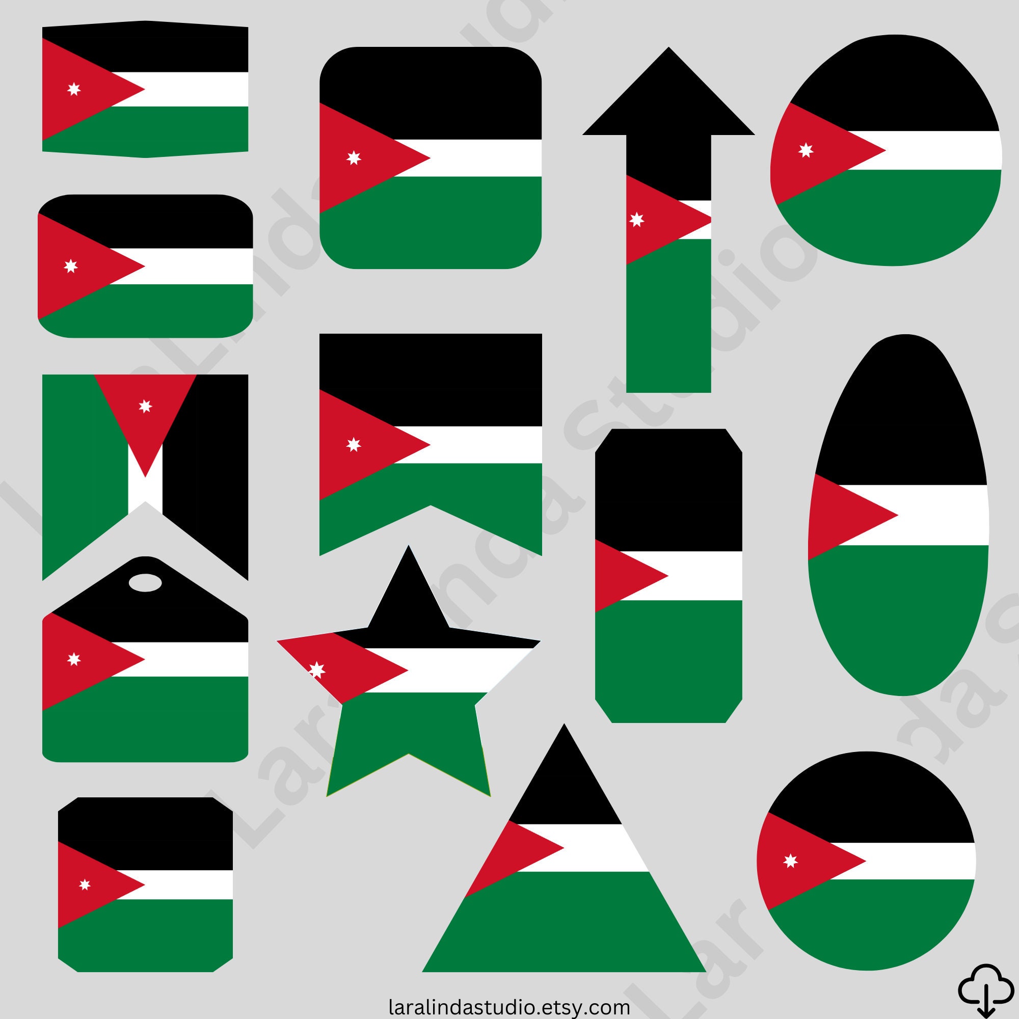 Jordan Flag Bundle 77 SVG & 77 PNG Printable Files for Ready to Use ...