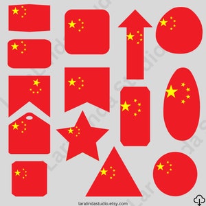 China Flag Bundle 77 SVG & 77 PNG Printable Files for Ready to Use ...