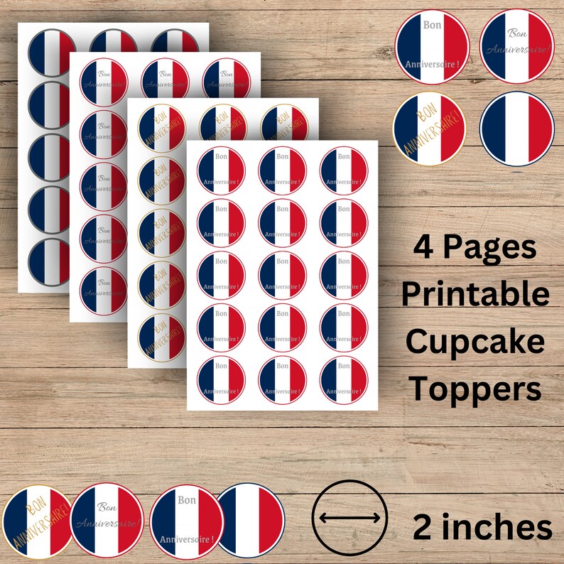 France Flag Birthday Printable Bon Anniversaire Decor Banner in 3 ...
