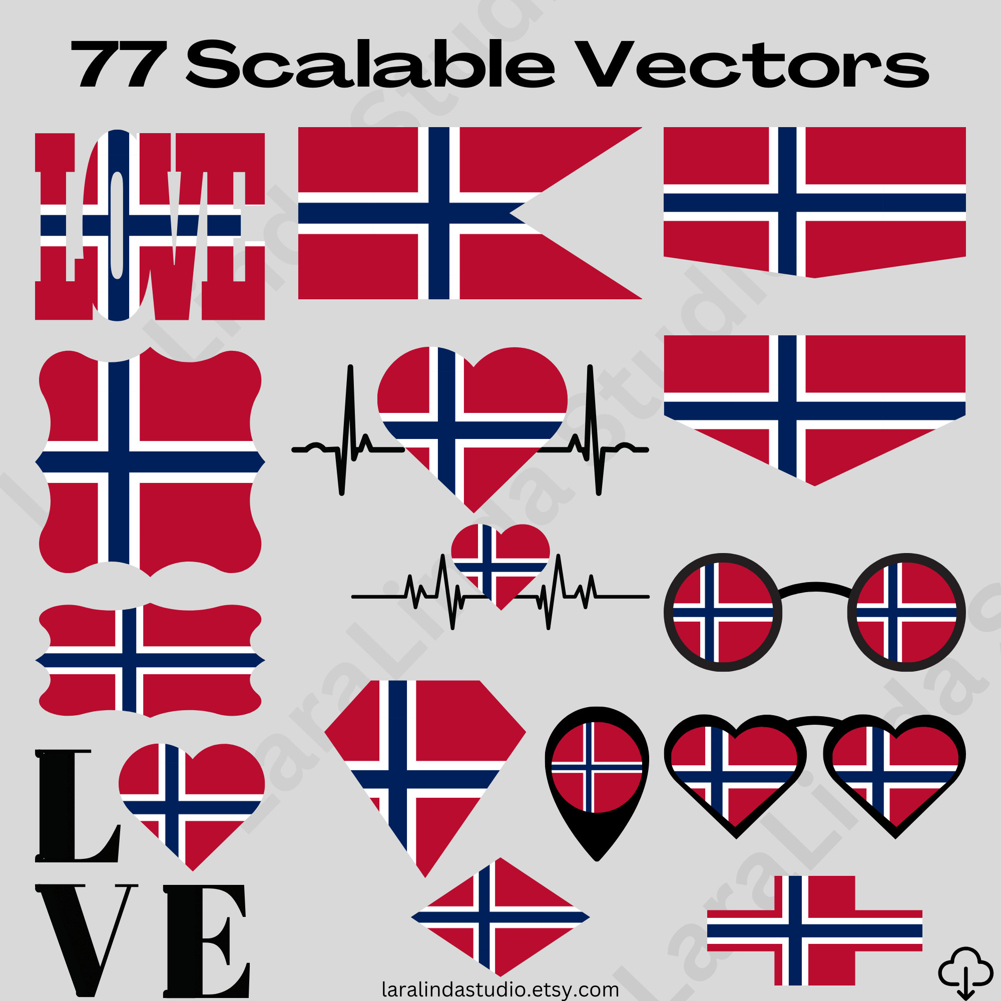 Norway Flag Bundle 77 SVG & PNG Printable Files for Ready to Use ...