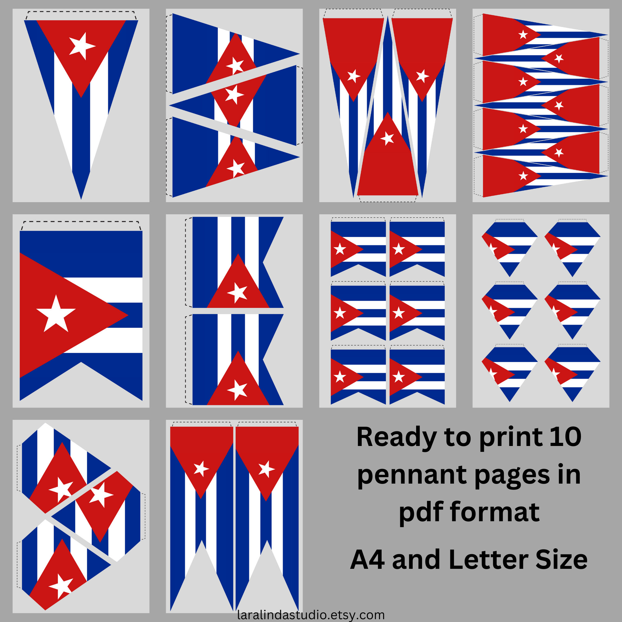 Cuba Flag Bundle 77 SVG & PNG Printable Files for Ready to Use Designs ...