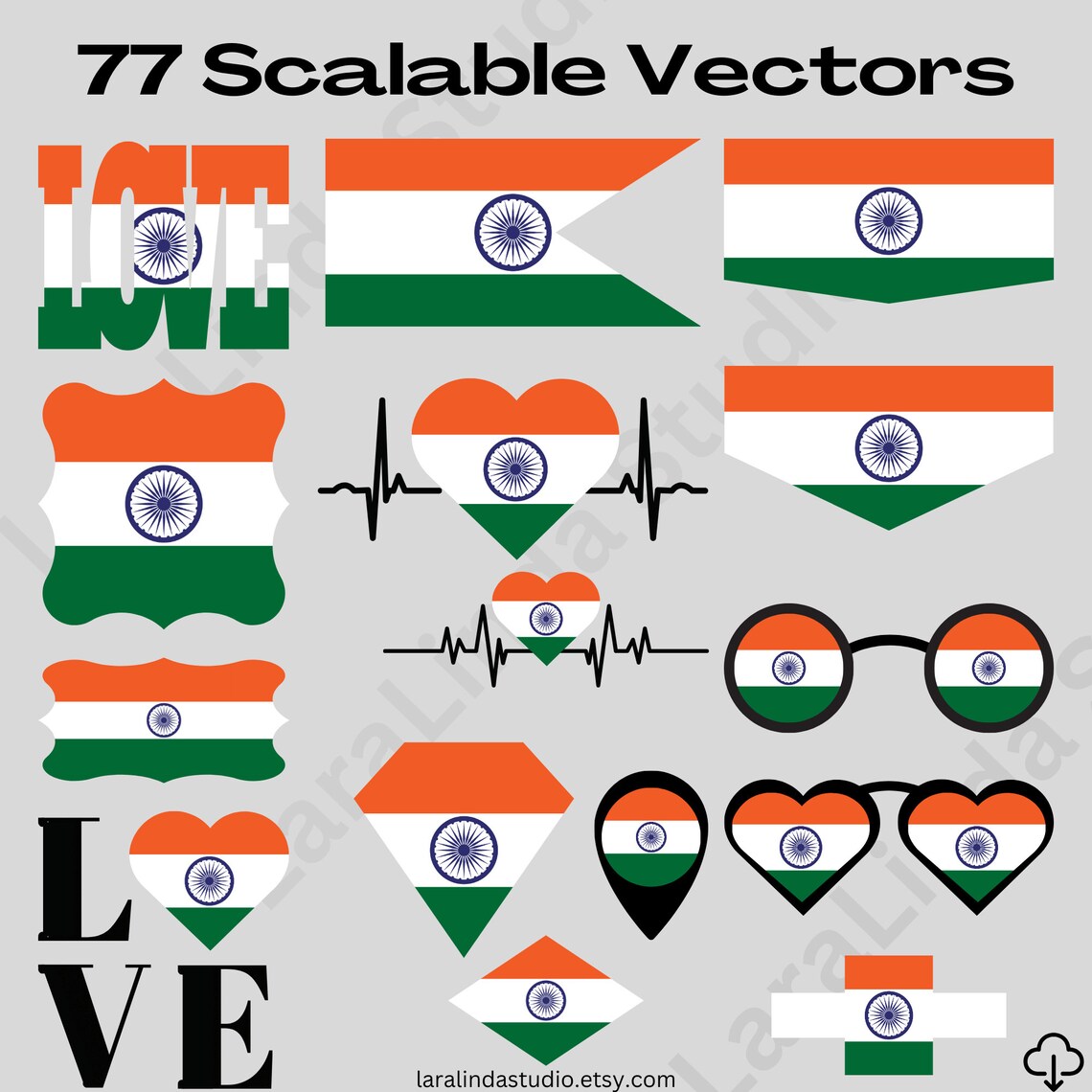 India Flag Bundle 77 SVG & 77 PNG Printable Files for Ready to Use ...