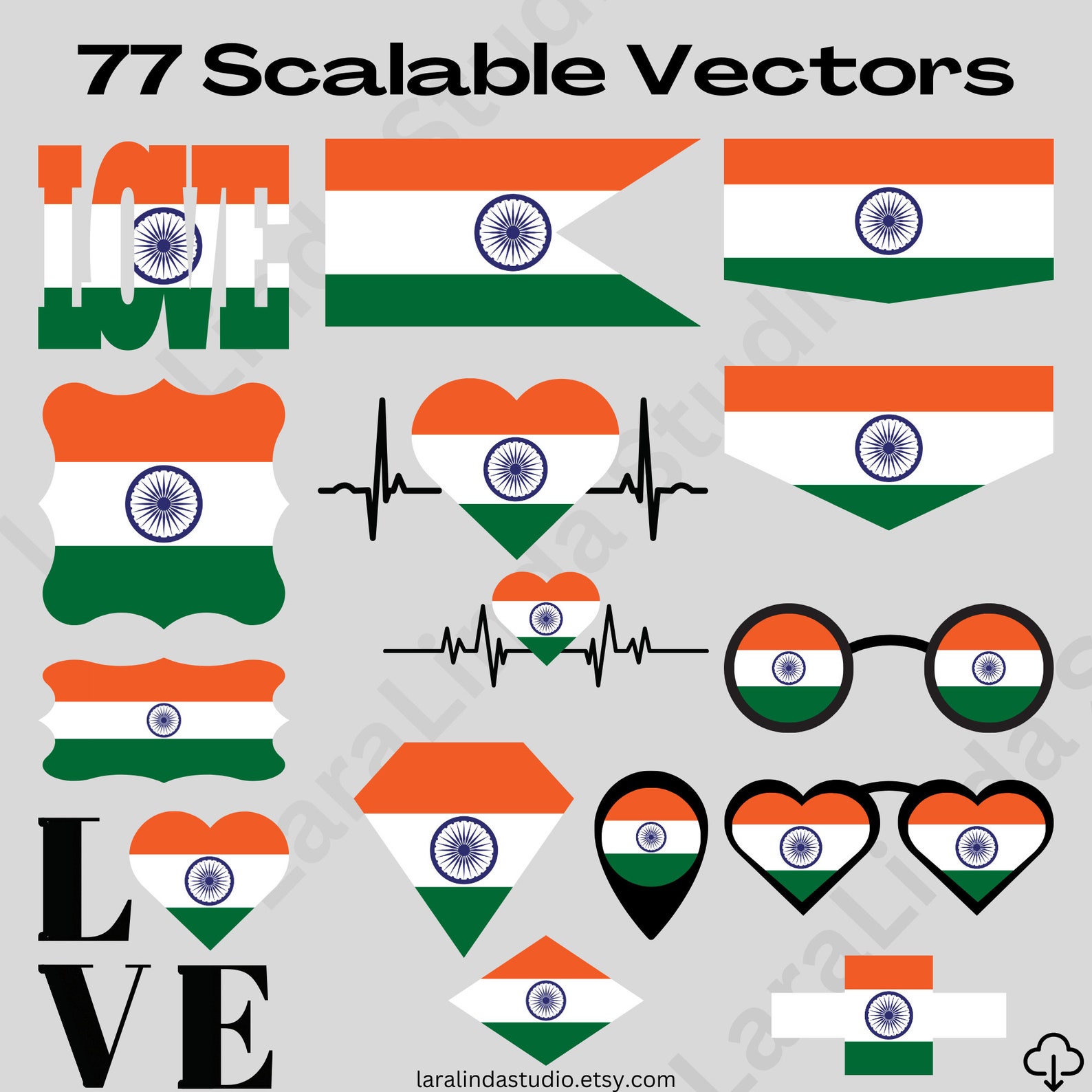 India Flag Bundle 77 SVG & 77 PNG Printable Files for Ready to Use ...
