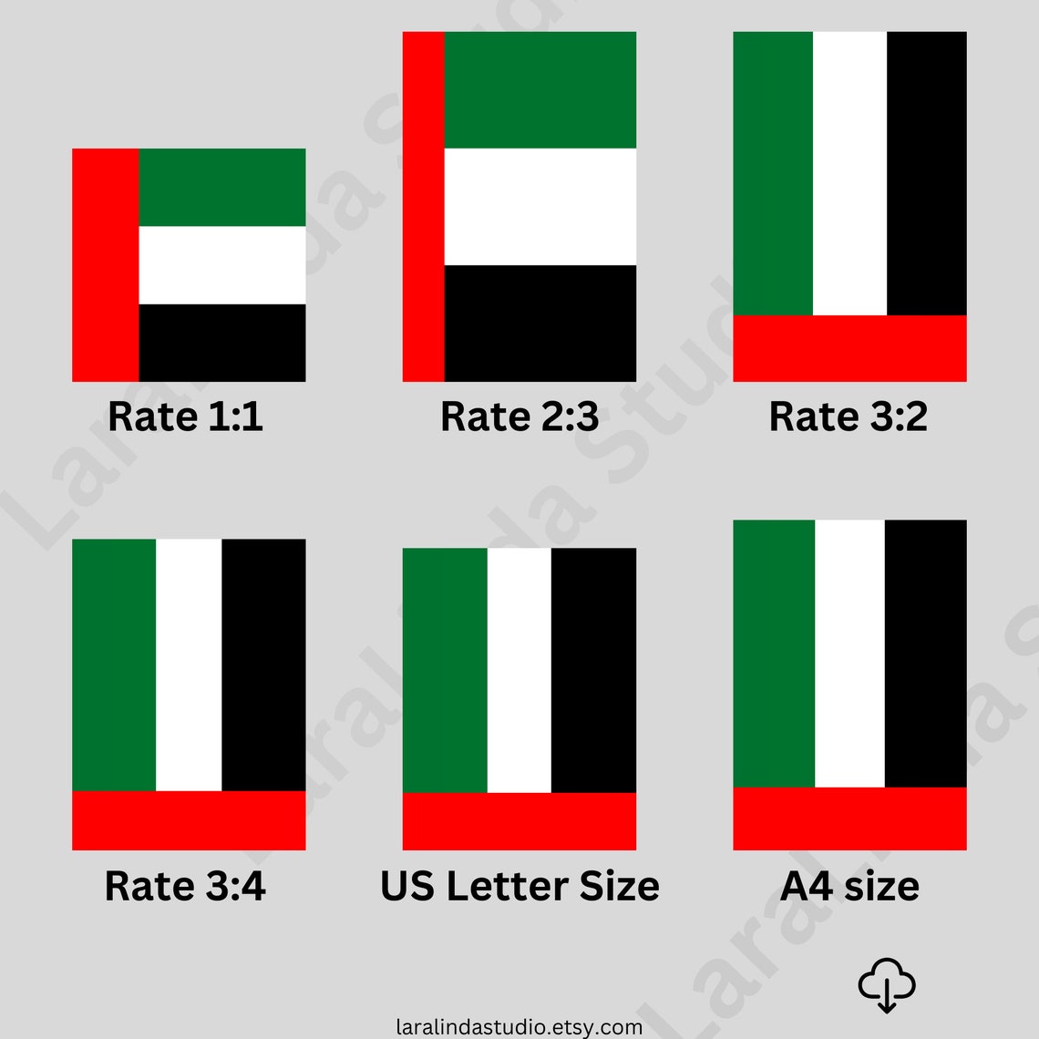 United Arab Emirates Flag Bundle 77 SVG & 77 PNG Printable Files for ...