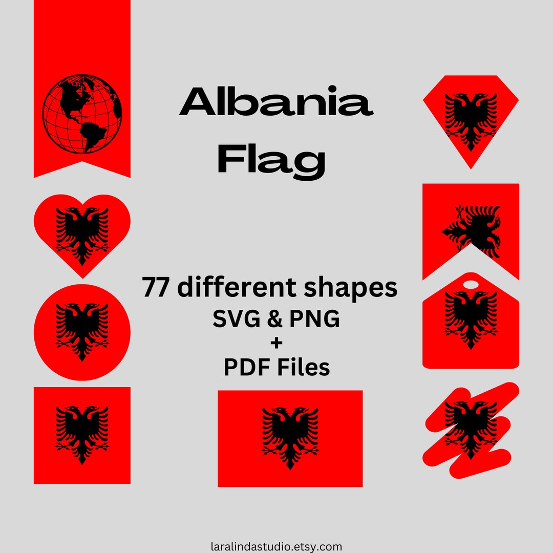 Albania Flag Bundle 77 SVG & PNG Printable Files for Ready to Use ...