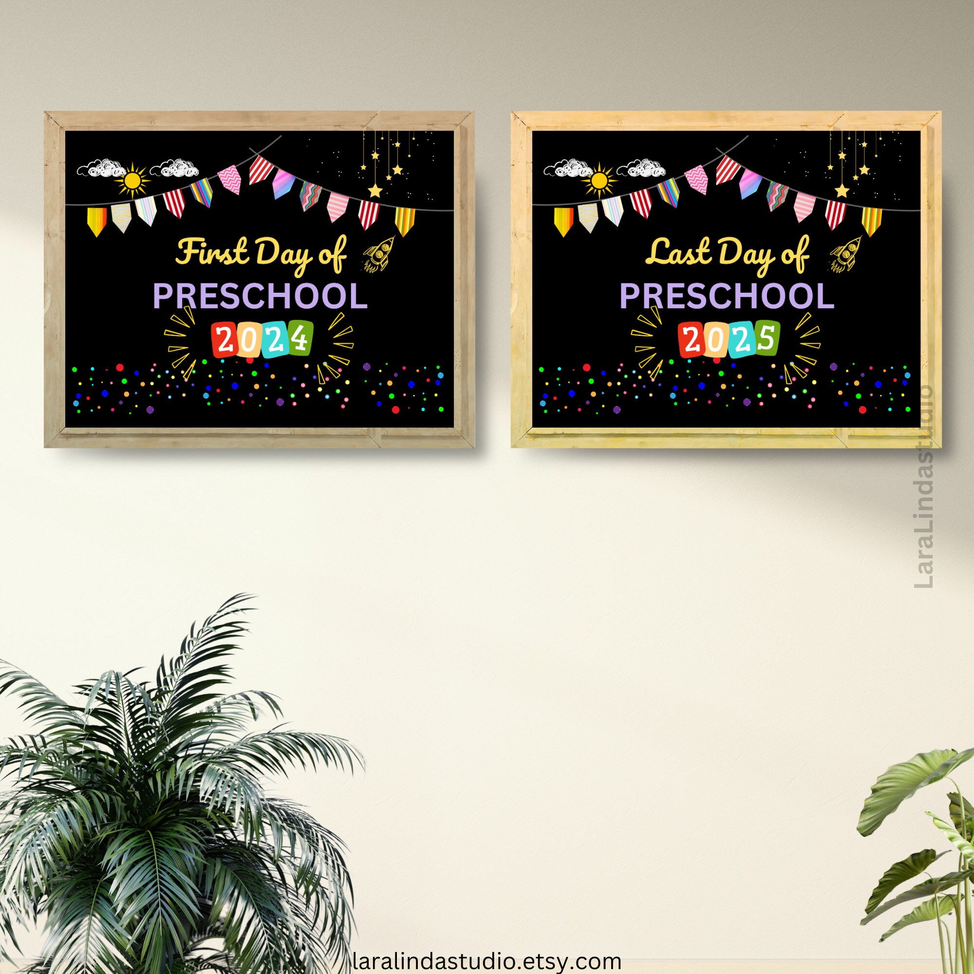 First Day of Preschool & Last Day of Preschool Digital Signs 2024-2025 ...