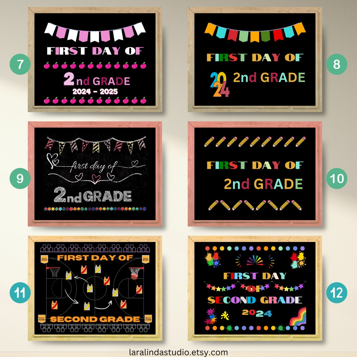 Printable First Day of Second Grade Sign 22 Different School Sign ...