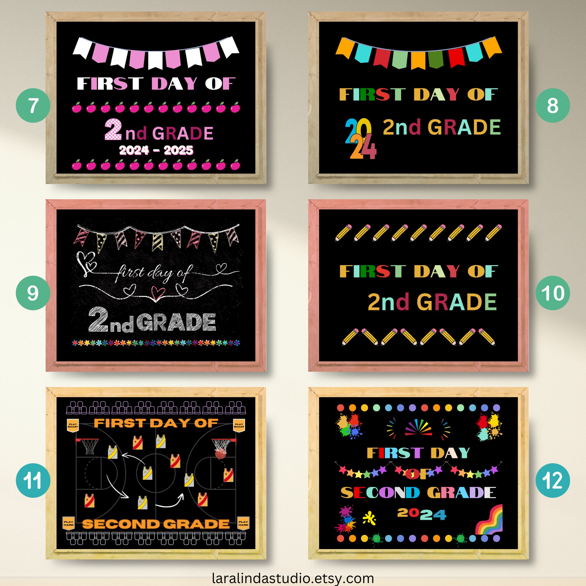 Printable First Day of Second Grade Sign 22 Different School Sign ...