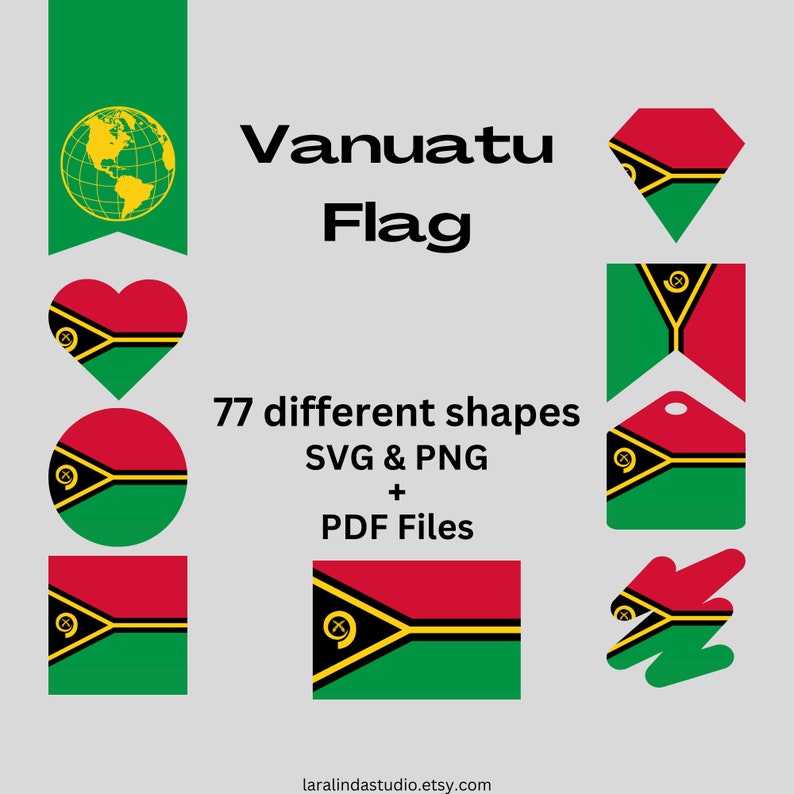 Vanuatu Flag Bundle 77 SVG & PNG Printable Files for Ready to Use ...