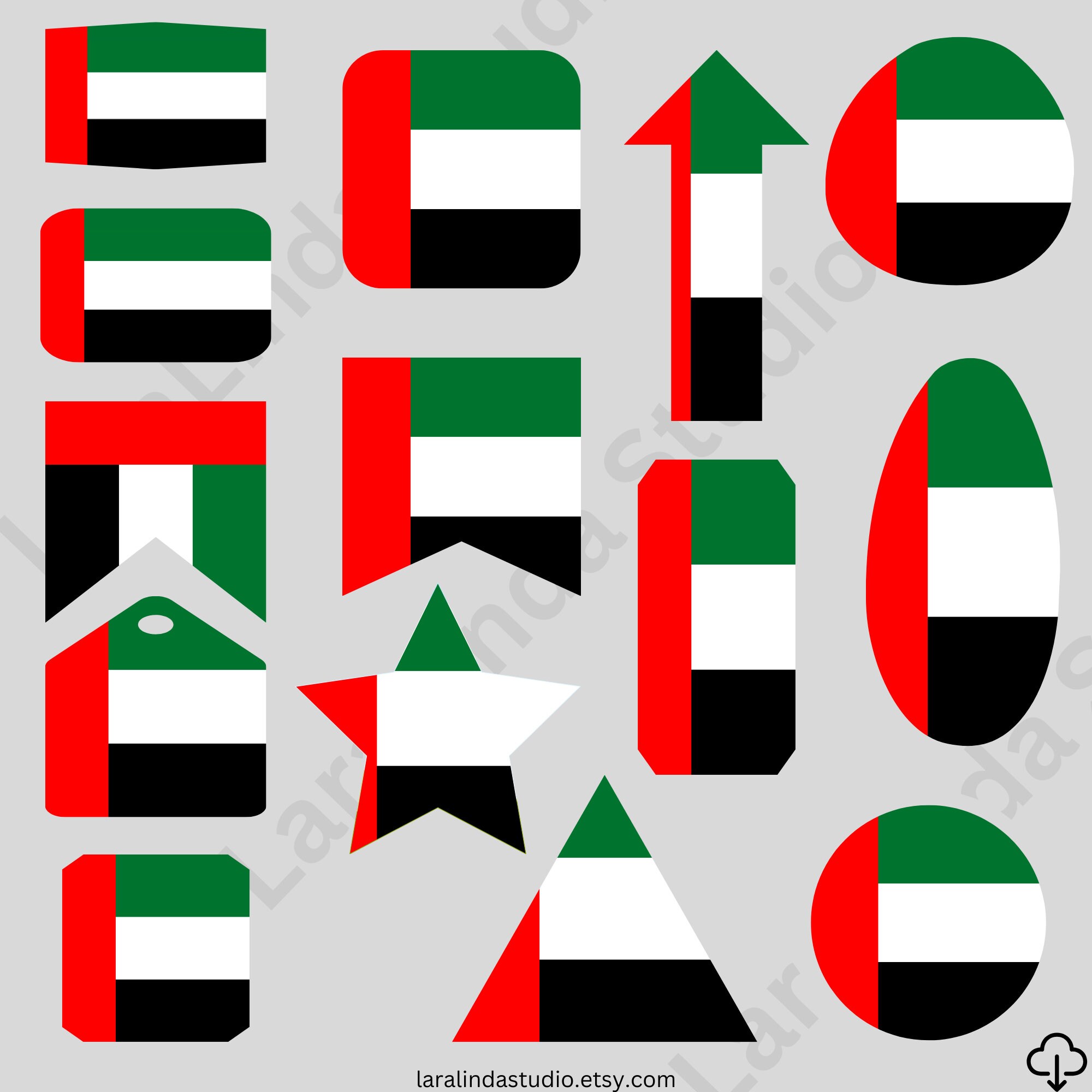 United Arab Emirates Flag Bundle 77 SVG & 77 PNG Printable Files for ...