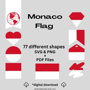 Monaco Flag Bundle 77 SVG & PNG Printable Files for Ready to Use ...