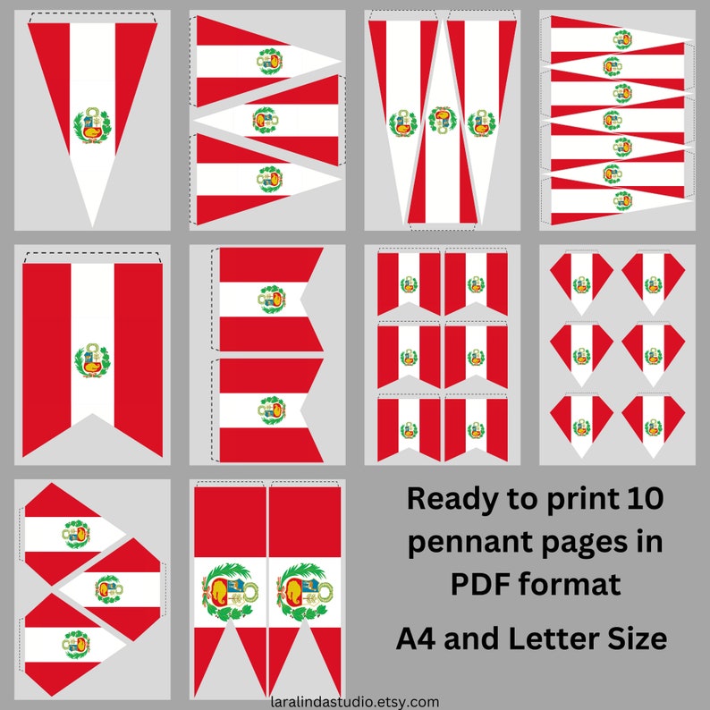 Peru Flag Bundle 77 SVG & PNG Printable Files for Ready to Use Designs ...