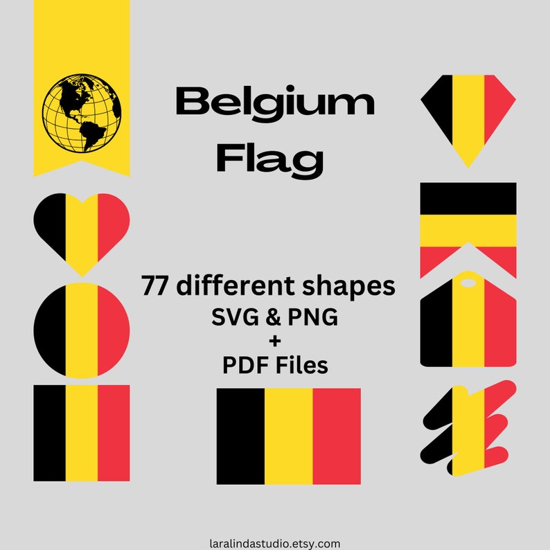 Belgium Flag Bundle 77 SVG & PNG Printable Files for Ready to Use ...