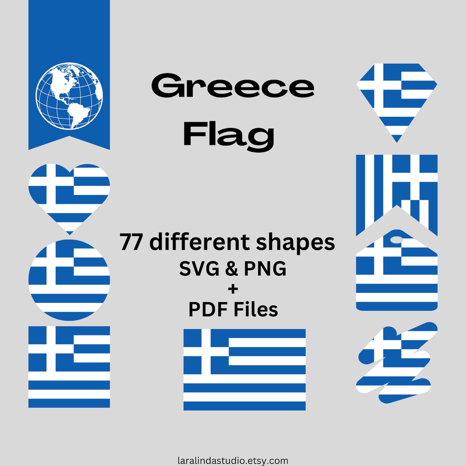 Greece Flag Bundle 77 SVG & PNG Printable Files for Ready to Use ...