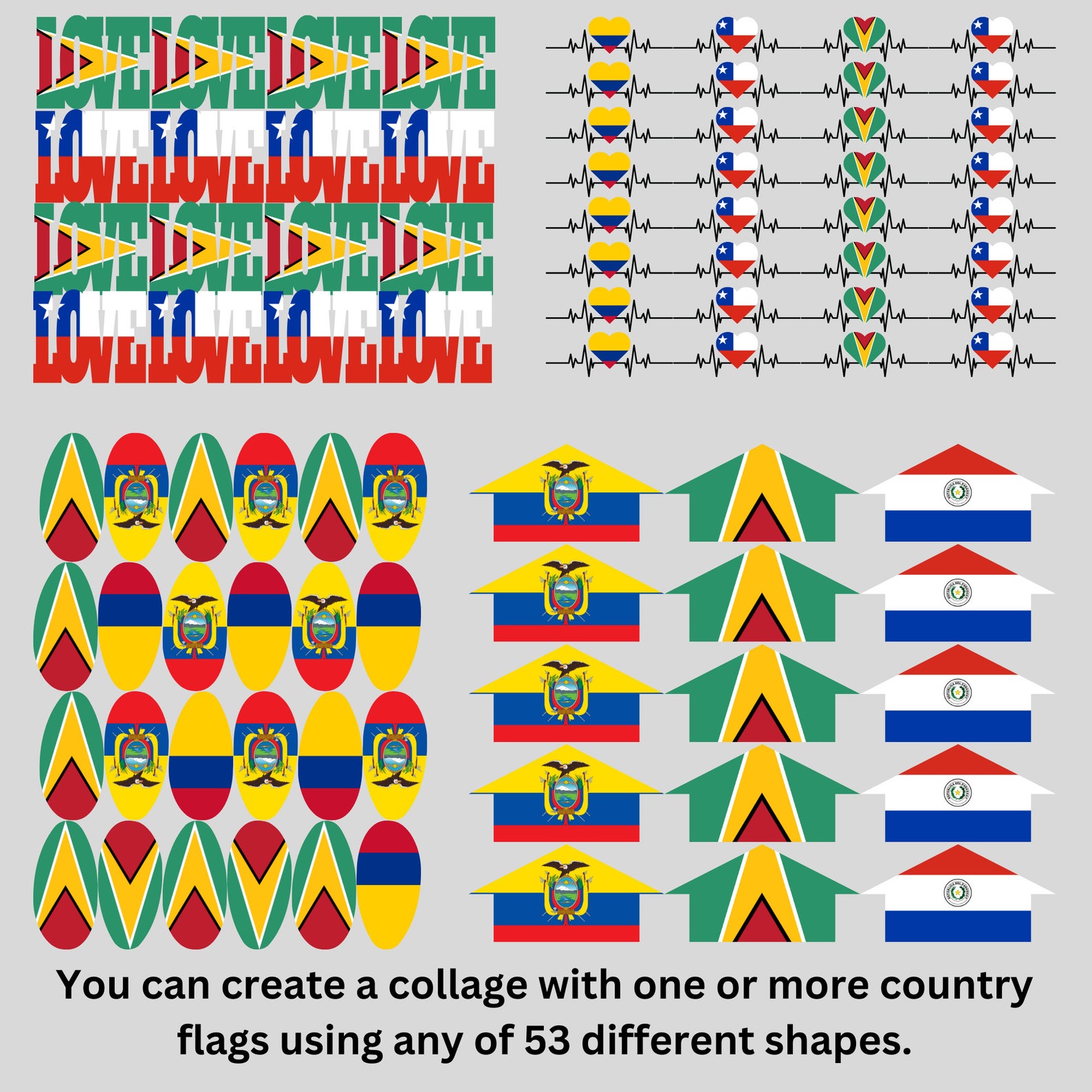 Paraguay Flag Bundle 53 SVG PNG Files for Ready to Print South America ...
