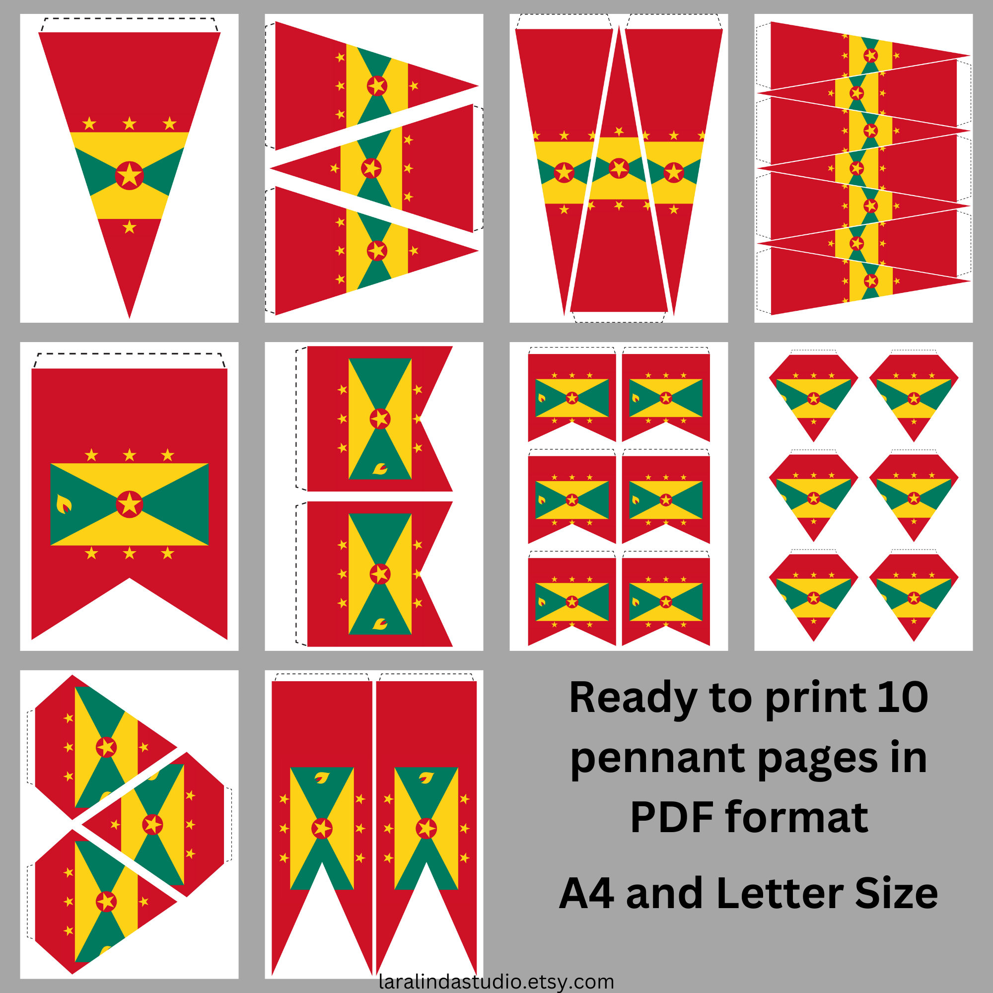 Grenada Flag Bundle 77 SVG & PNG Printable Files for Ready to Use ...