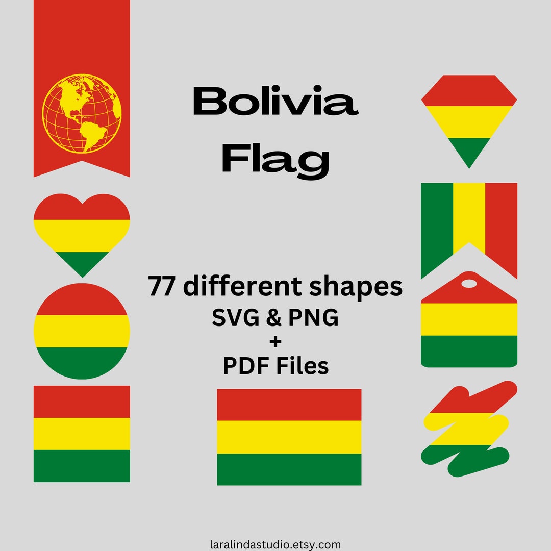 Bolivia Flag Bundle 77 SVG & PNG Printable Files for Ready to Use ...