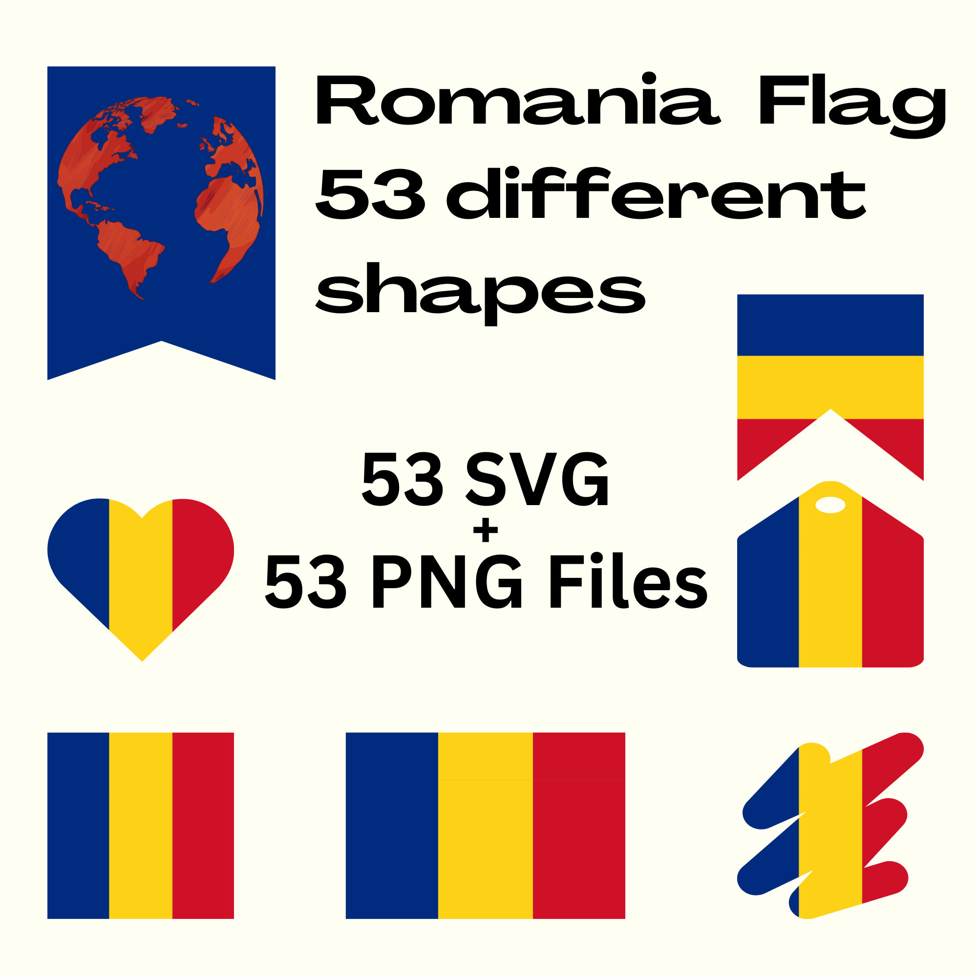 Romania Flag Bundle 53 SVG and PNG Files for Ready to Print Designs - Etsy