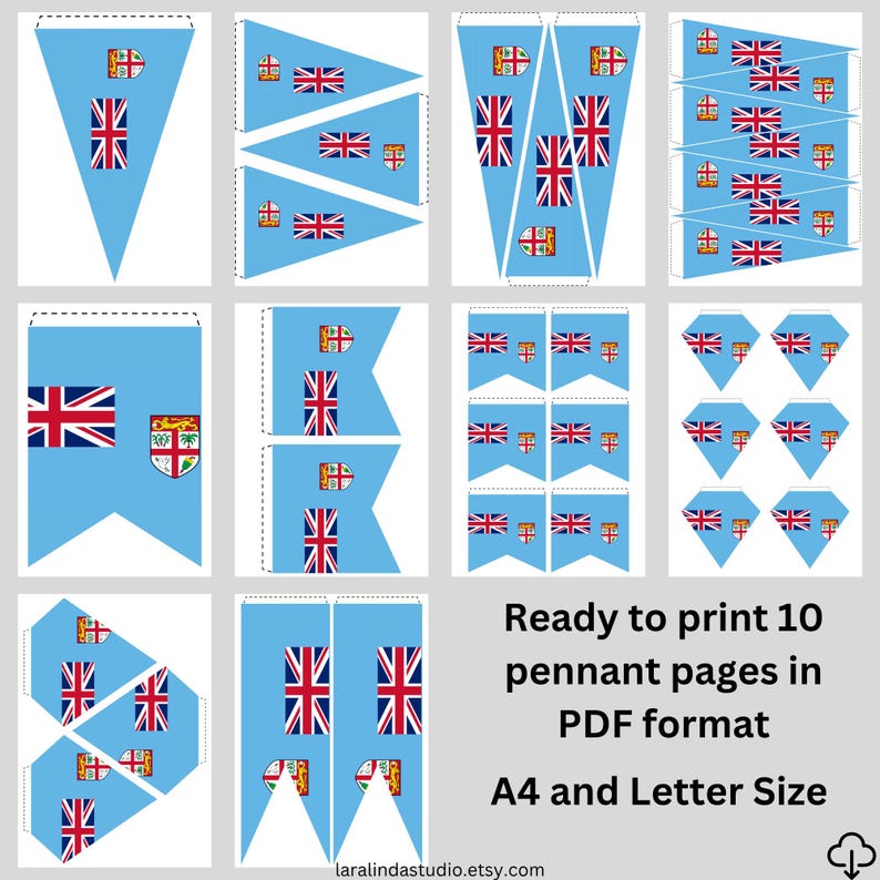 Fiji Flag Bundle 77 SVG & 77 PNG Printable Files for Ready to Use ...