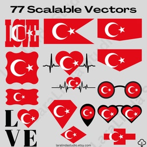 Turkey Flag Bundle 77 SVG & 77 PNG Printable Files for Ready to Use ...