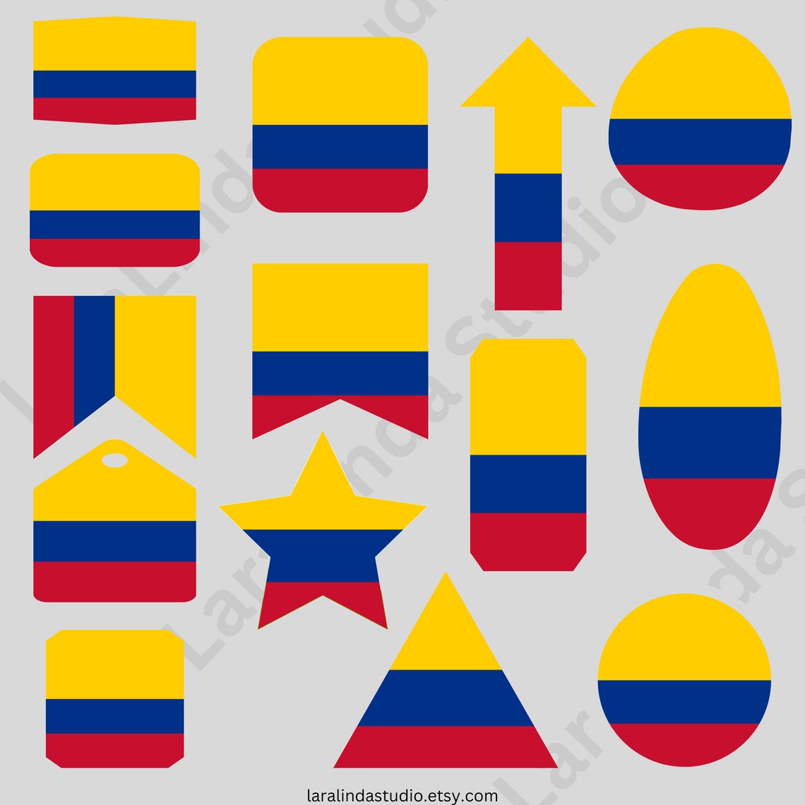 Colombia Flag Bundle 77 SVG & PNG Printable Files for Ready to Use ...