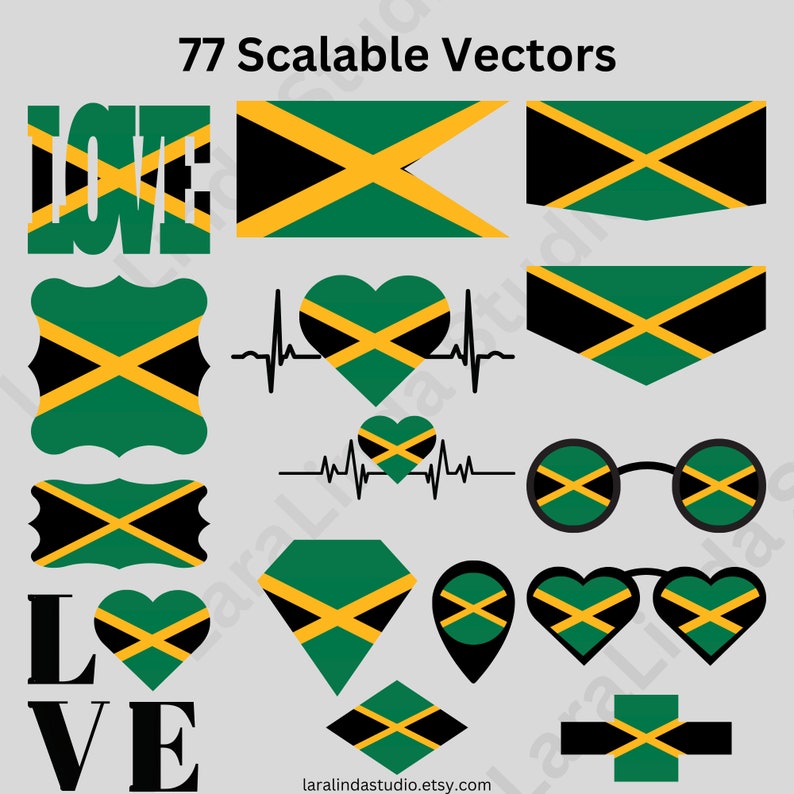 Jamaica Flag Bundle 77 SVG & PNG Printable Files for Ready to Use ...