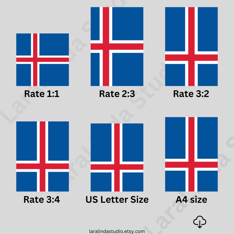 Iceland Flag Bundle 77 SVG & PNG Printable Files for Ready to Use ...