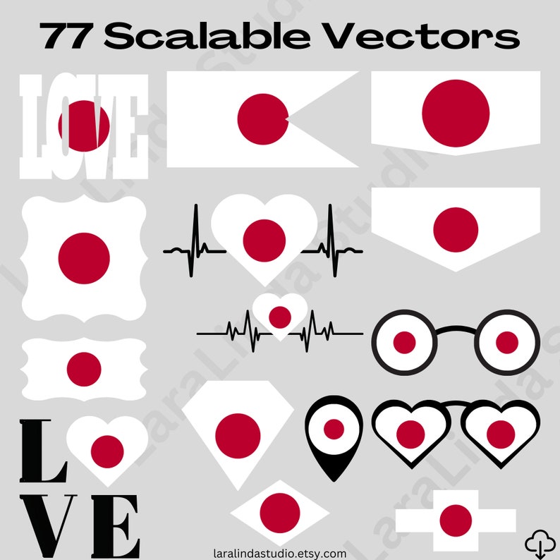 Japan Flag Bundle 77 SVG & 77 PNG Printable Files for Ready to Use ...