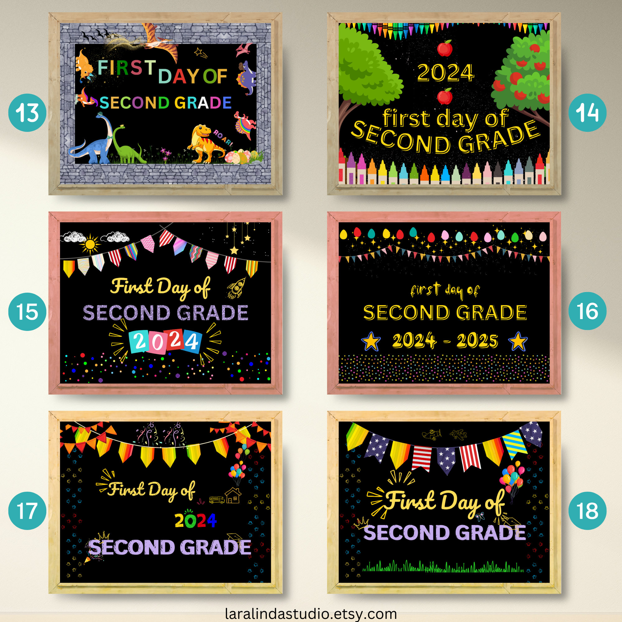 Printable First Day of Second Grade Sign 22 Different School Sign ...