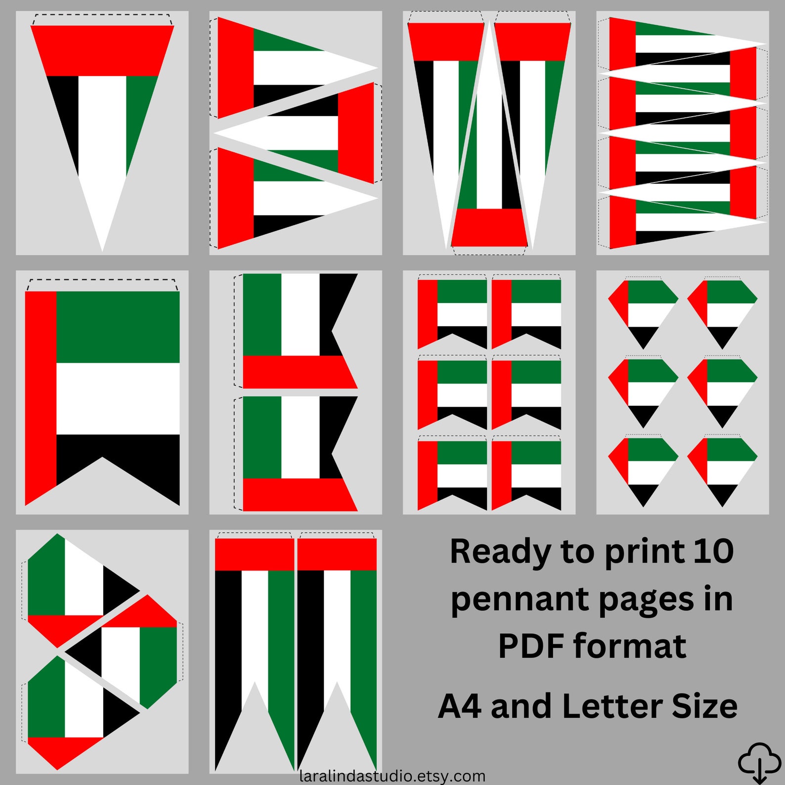 United Arab Emirates Flag Bundle 77 SVG & 77 PNG Printable Files for ...