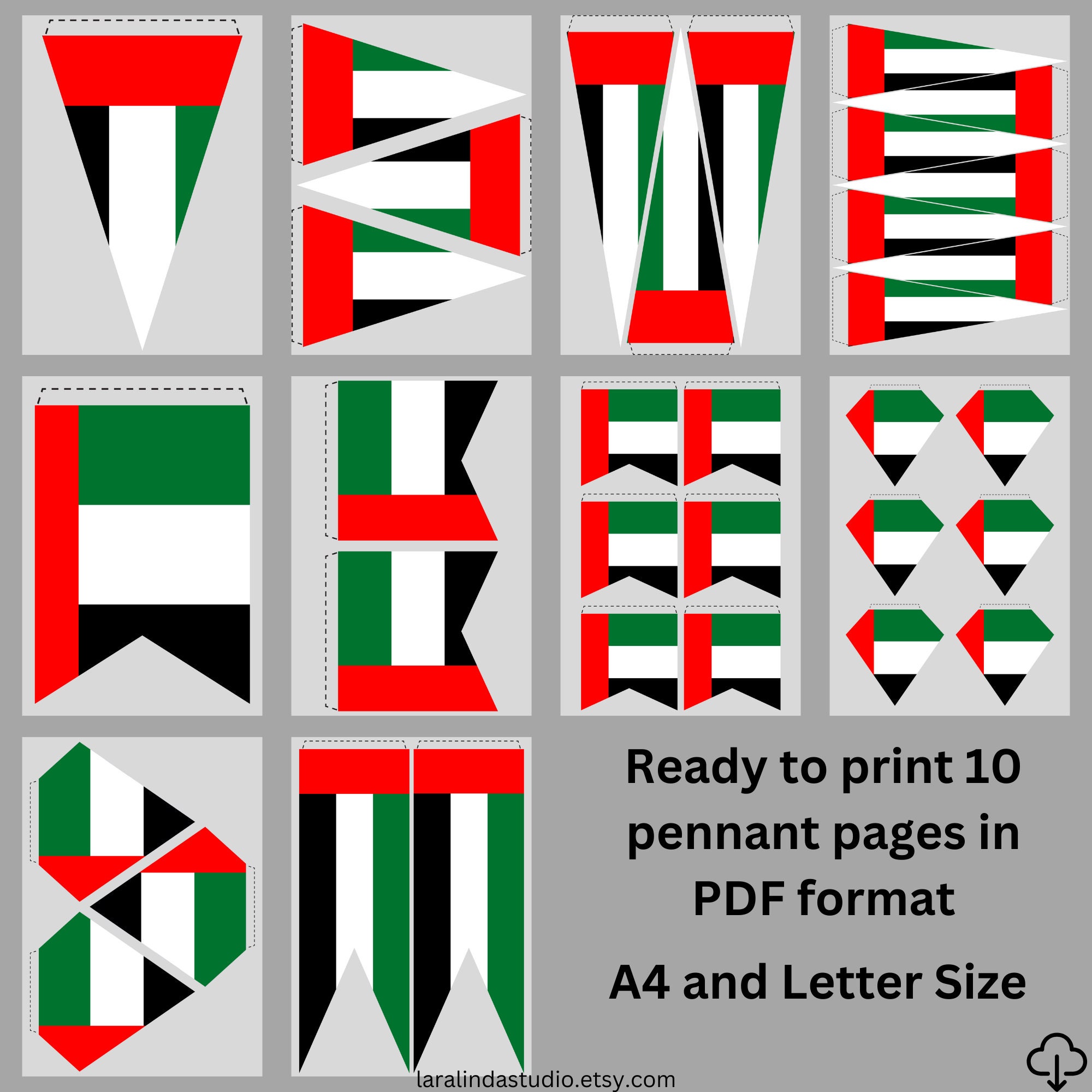 United Arab Emirates Flag Bundle 77 SVG & 77 PNG Printable Files for ...