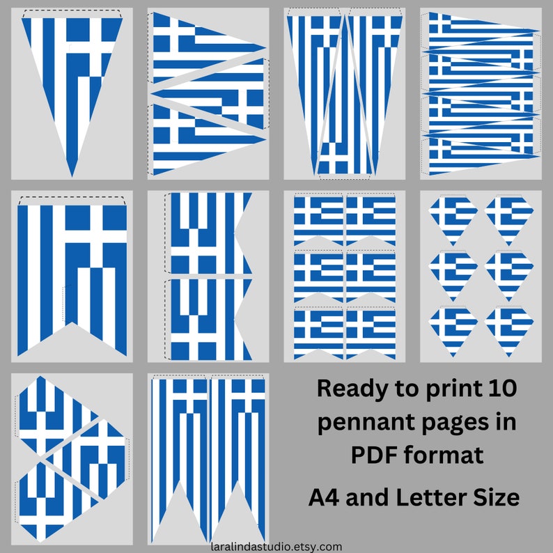 Greece Flag Bundle 77 SVG & PNG Printable Files for Ready to Use ...