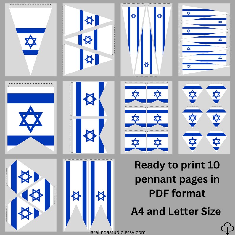 Israel Flag Bundle 77 SVG & 77 PNG Printable Files for Ready to Use ...