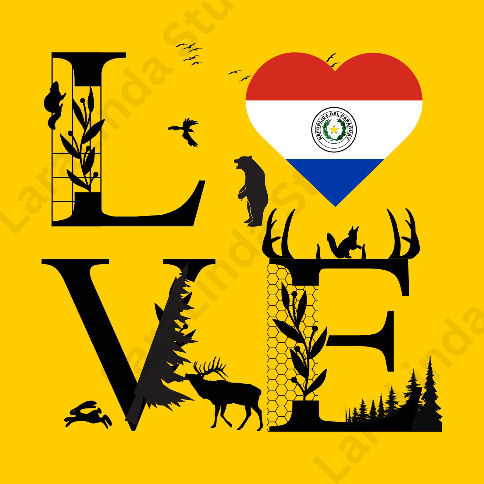 Paraguay Flag Bundle 53 SVG PNG Files for Ready to Print South America ...