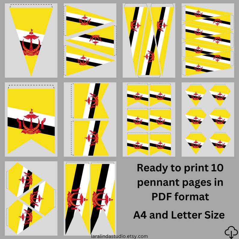 Brunei Flag Bundle 77 SVG & 77 PNG Printable Files for Ready to Use ...